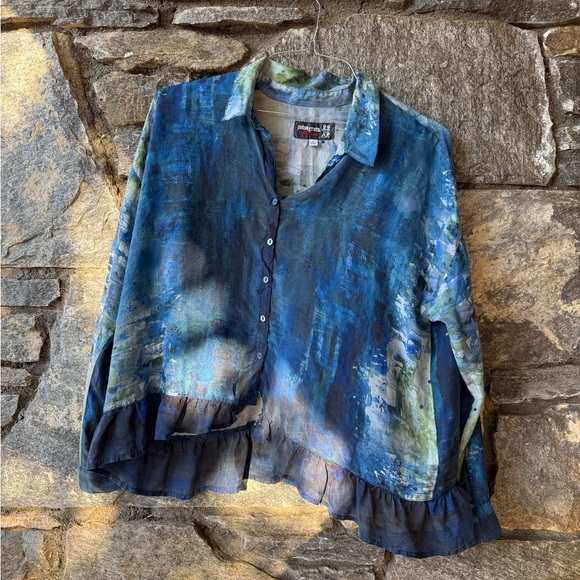 Johnny Was | Tops | Johnny Was Blue And Green Womens Blouse | Poshmark